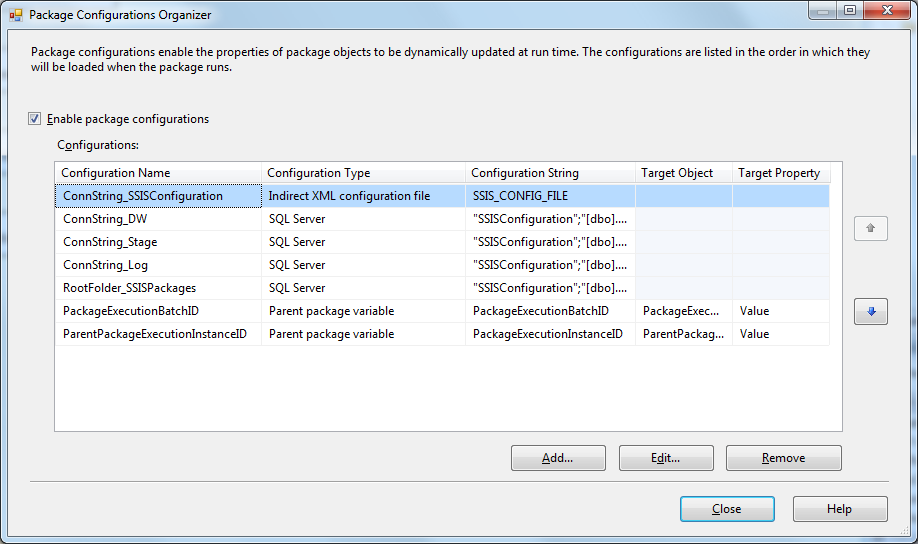 SQL Server SELECT: SSIS Configuration File (.dtsconfig) Behavior (relative path issue)