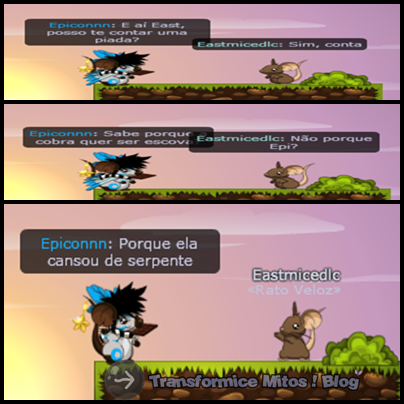 A primeira tirinha do Blog! - A piada da cobra - Transformice Mitos ! Blog