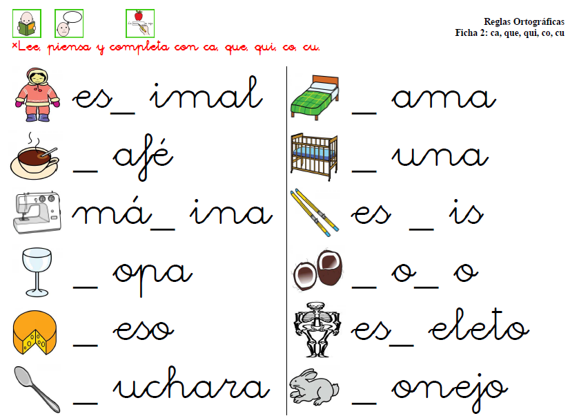 CARPETA DEL MAESTRO: REGLA ORTOGRÁFICA: "CA, QUE, QUI, CO, CU"