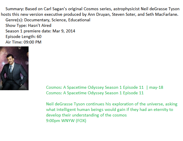 Cosmos: A Spacetime Odyssey Season 1 Episode 11 | may-18