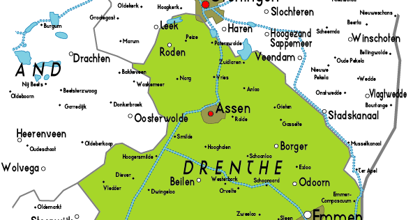 Map of Drenthe Province City | Map of Netherlands Political Regional Province