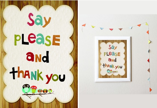 Kitchen Corners: Children Inspire Design - Please and Thank You Print ...