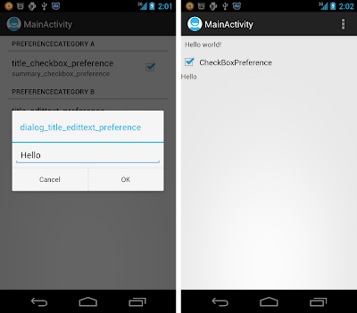 Android-er: Example of using PreferenceFragment