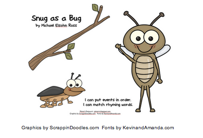Snug as a Bug - Sequencing and Rhyming Words - Classroom Freebies
