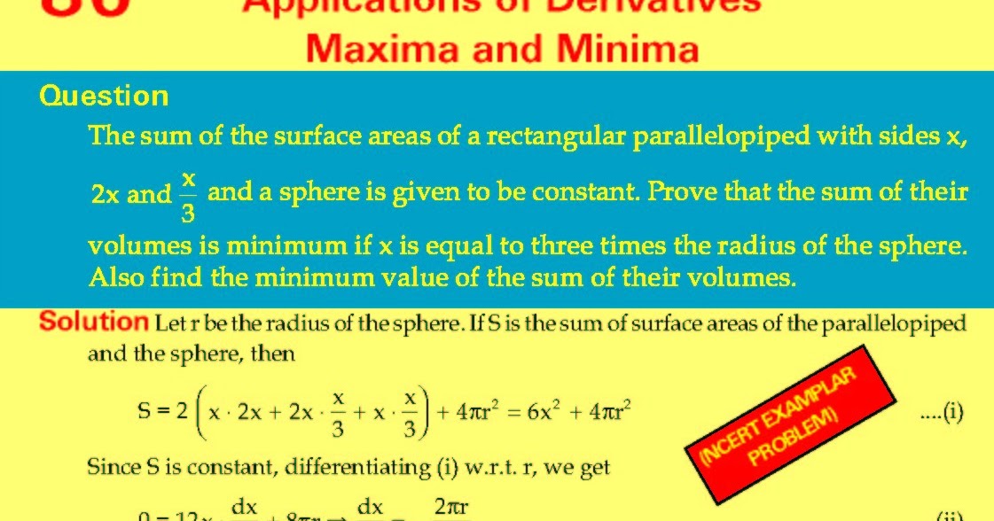 Maths4all: Class XII Slide 86 Application of Derivatives (Maxima and Minima)
