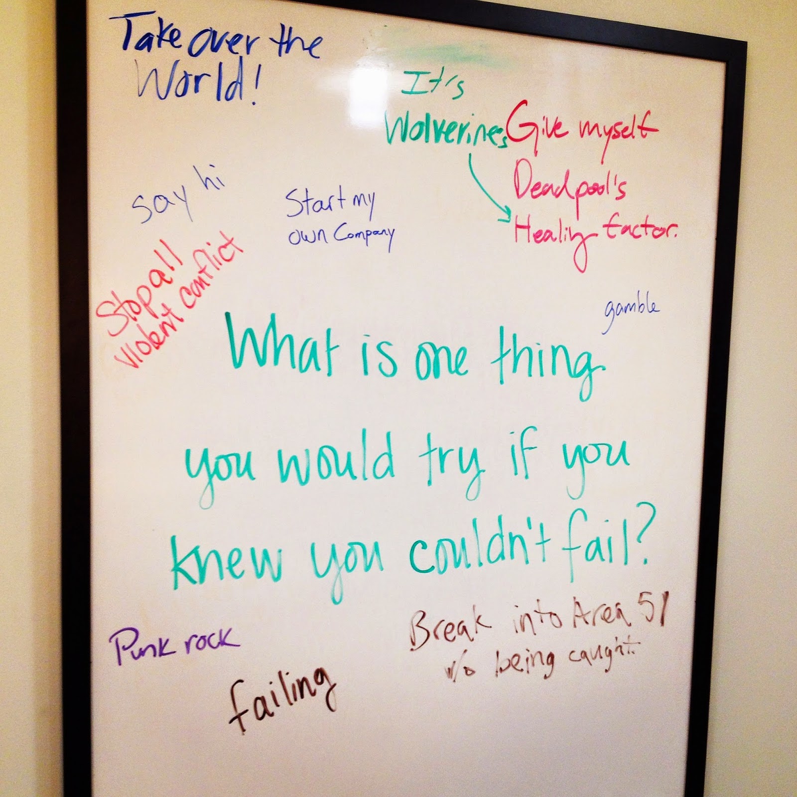 what is one thing you would try if you knew you couldn’t fail ...