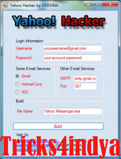 Hack Yahoo | Hack Yahoo Account | Hack Yahoo Account Using Yahoo Hacker ~ Tricks4indya