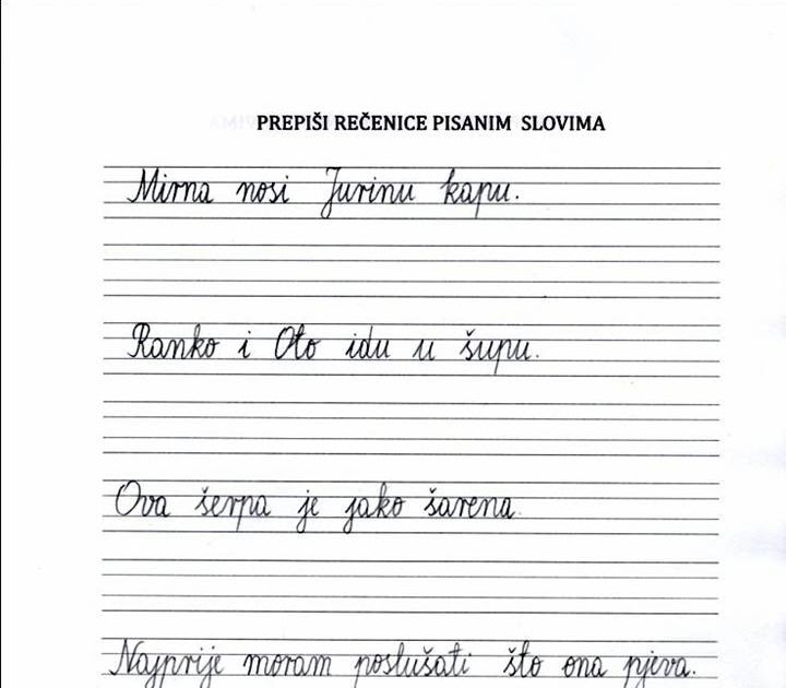 Zlatna djeca: Vježbamo pisati pisana slova (do L)