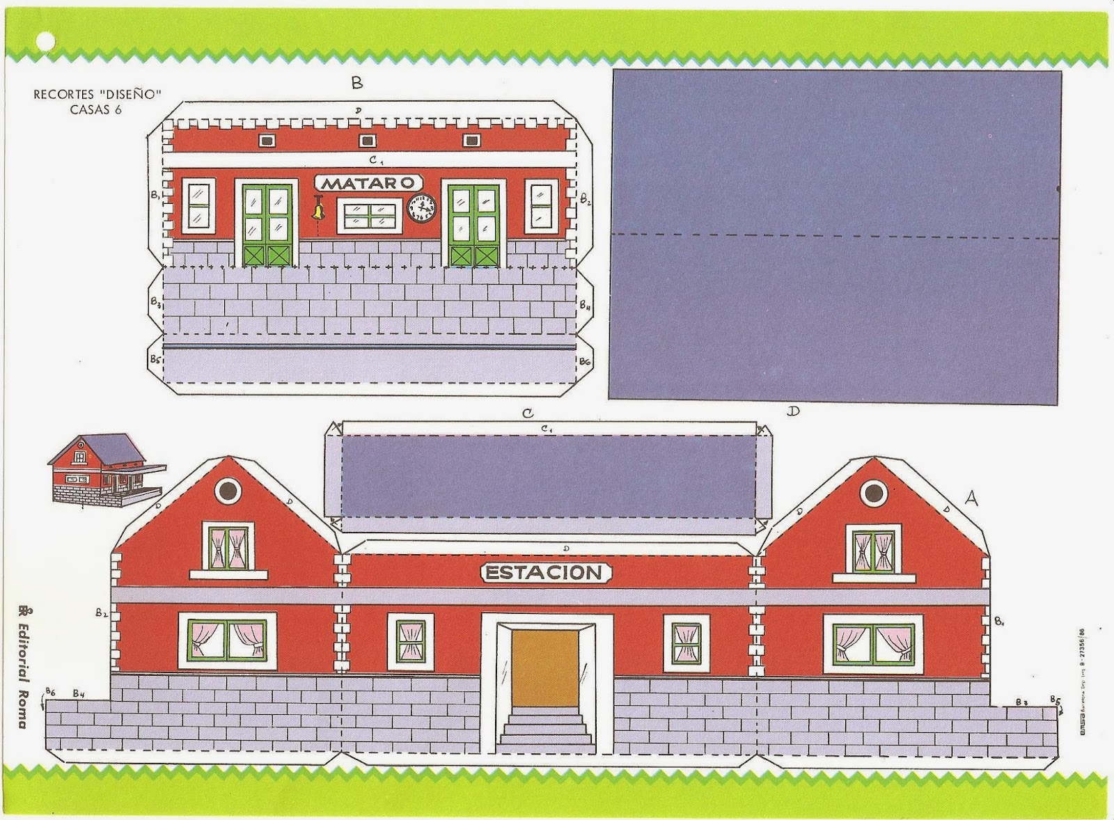 Figuras para recortar y armar de edificios para maquetas - Imagui