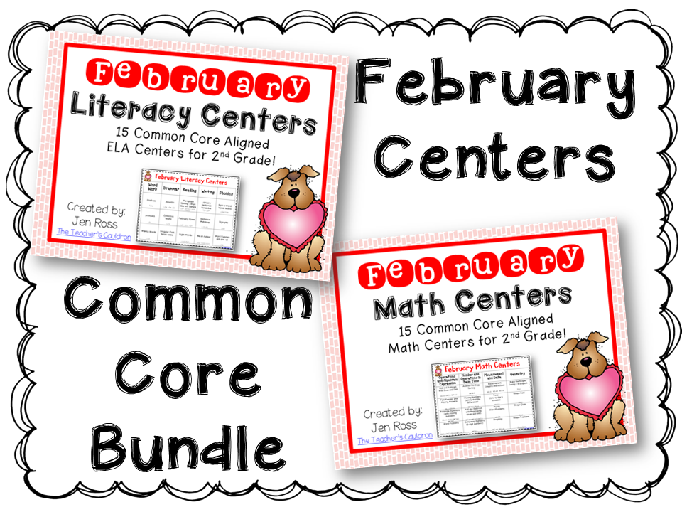 February Literacy Menu Centers and Freebie Calendar Cards - Teacher by ...