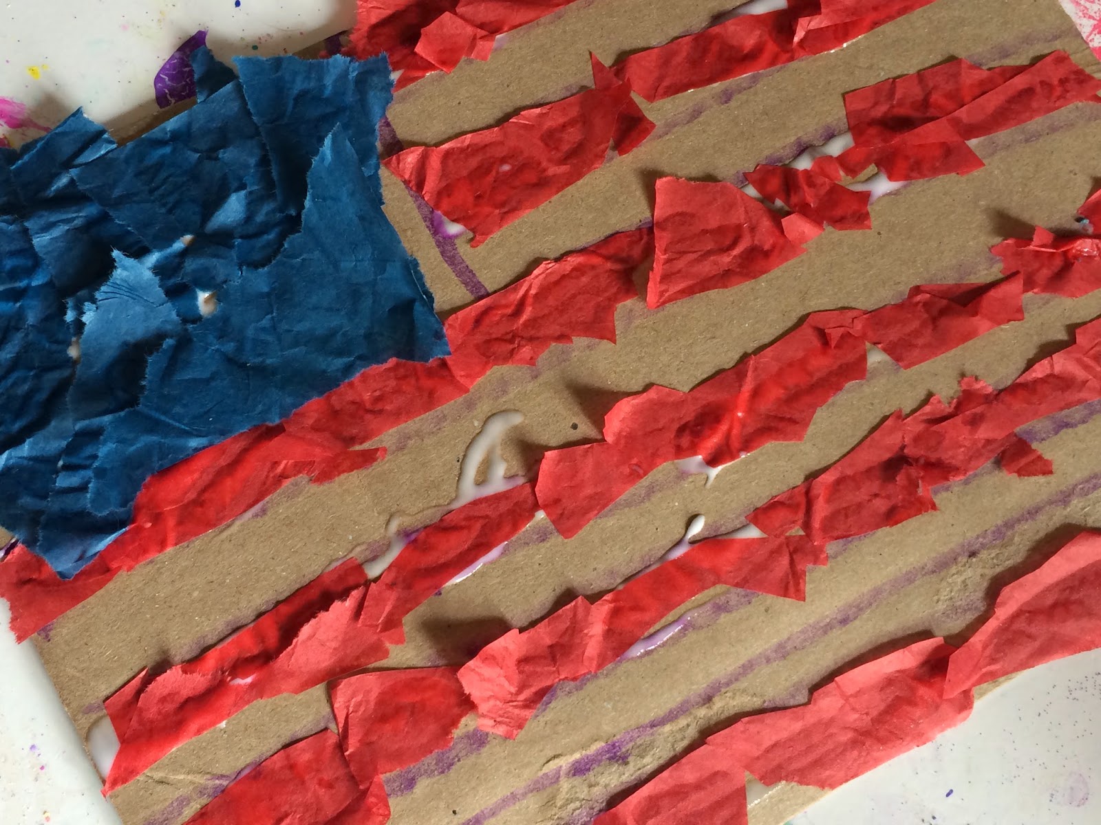 Mini Monets and Mommies: Fourth of July American Flag Print Craft