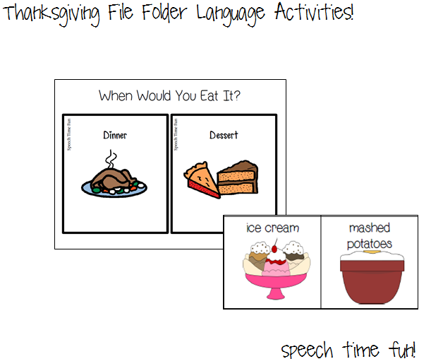 Thanksgiving File Folder Language Activities! - Speech Time Fun: Speech ...