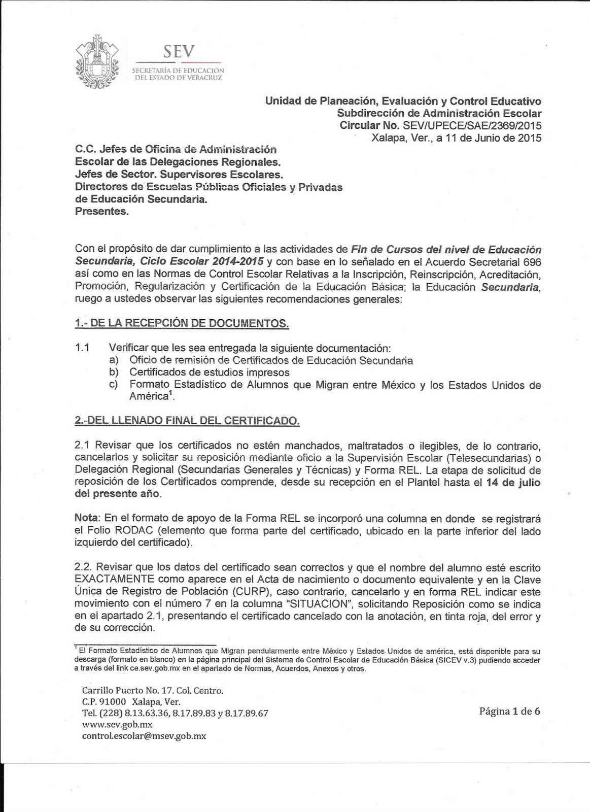 Supervisión Escolar Zona 34: Indicaciones de Control Escolar Supervisión Escolar Zona 34: Indicaciones de Control Escolar
