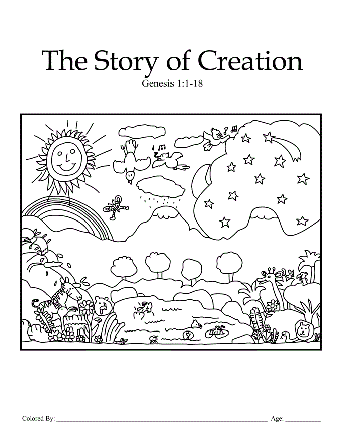 Dibujo la creacion para colorear - Imagui