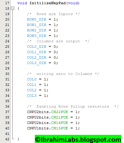 Figure 4. Initilize Keypad Function.