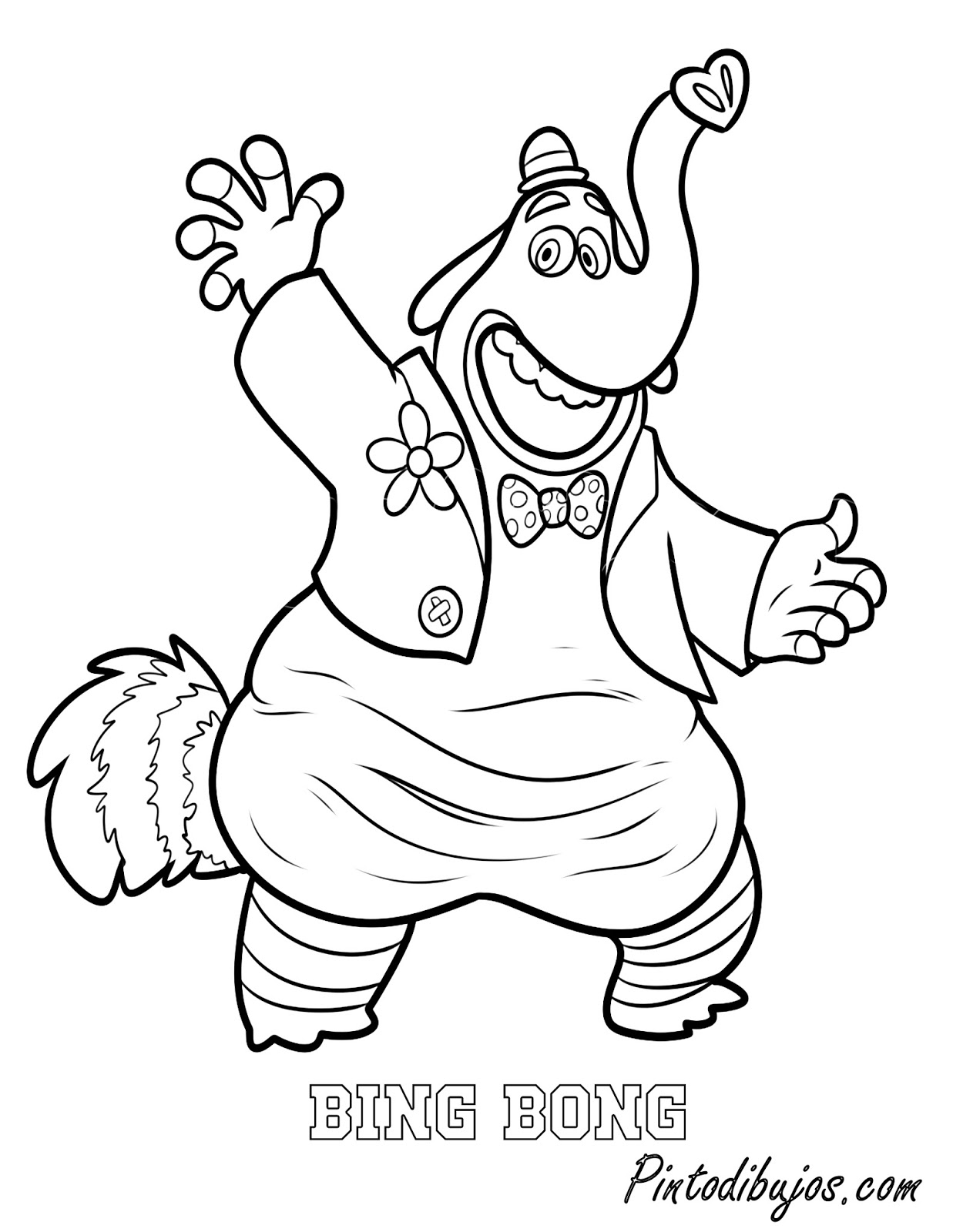 Pinto Dibujos: Bing Bong de intensamente para colorear Pinto Dibujos: Bing Bong de intensamente para colorear