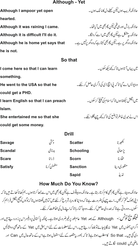 English Lesson 20 In Urdu