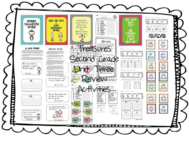 Fourth and Ten: Treasures Second Grade Unit 3 Review Activity Pack