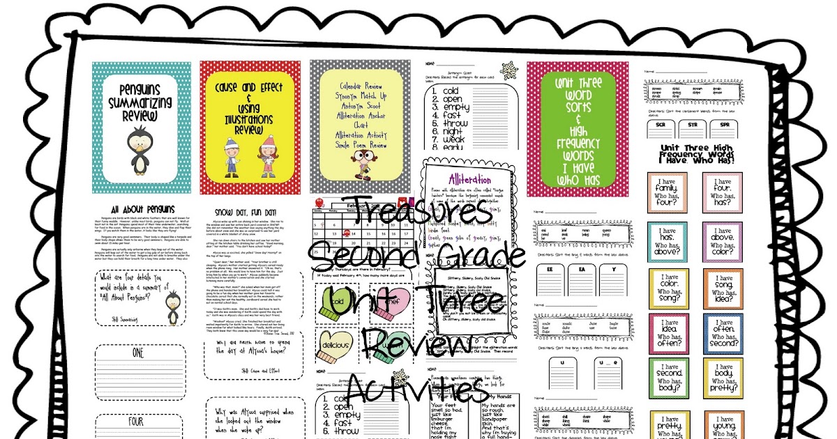 Fourth and Ten: Treasures Second Grade Unit 3 Review Activity Pack