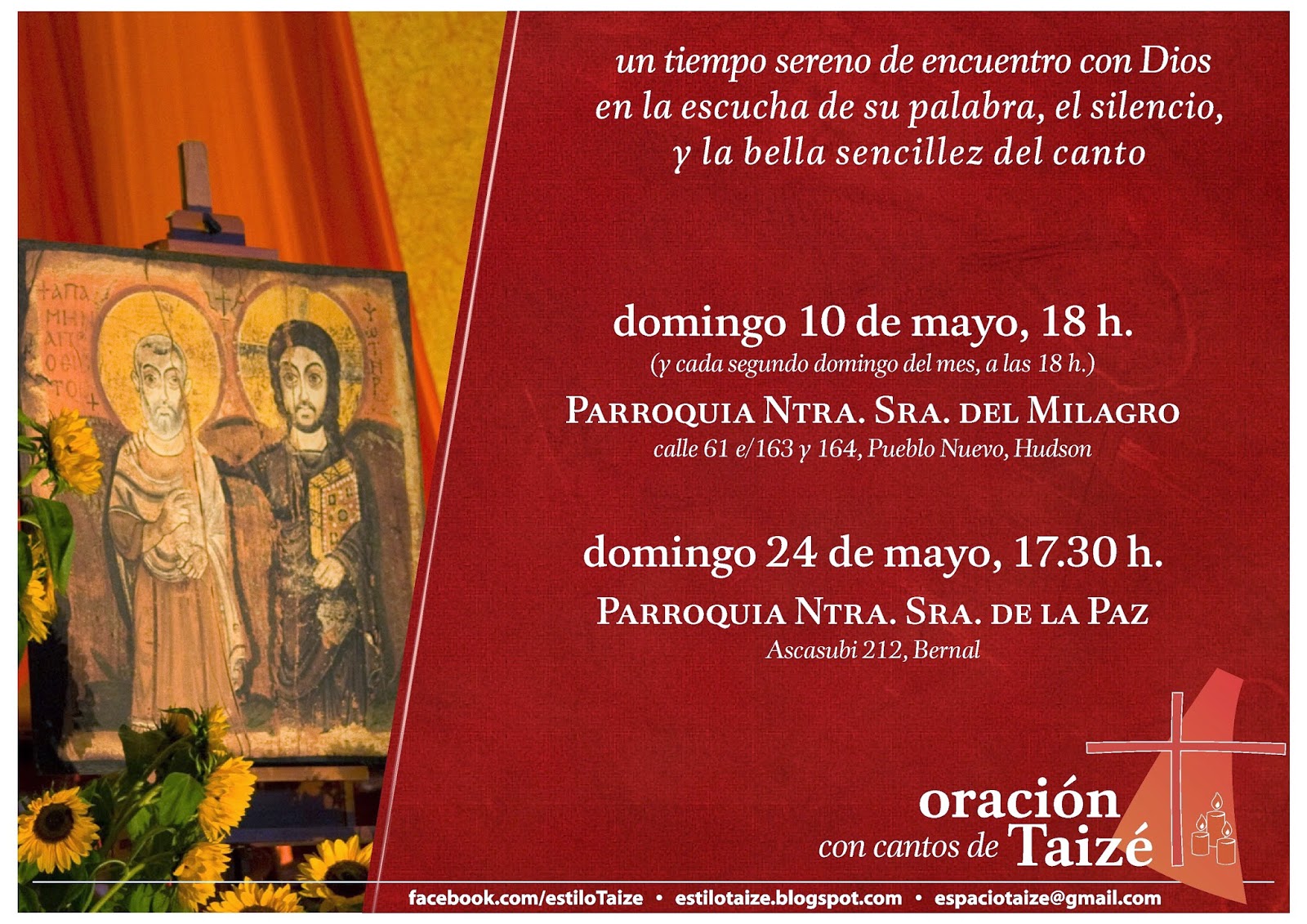 Oración con cantos de Taizé: Oraciones del mes de mayo