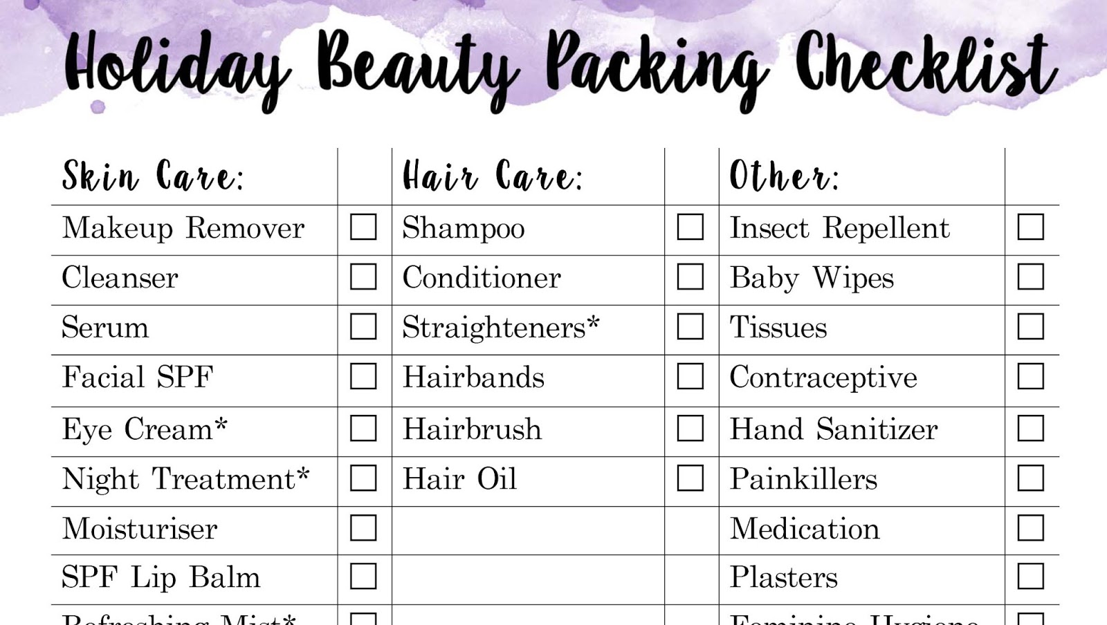 Holiday Beauty Packing Printable Checklist BRITISH BEAUTY ADDICT holiday-beauty-packing-printable-checklist-british-beauty-addict