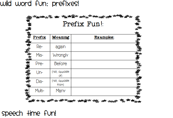 Wild Word Fun: Prefixes! - Speech Time Fun: Speech and Language Activities