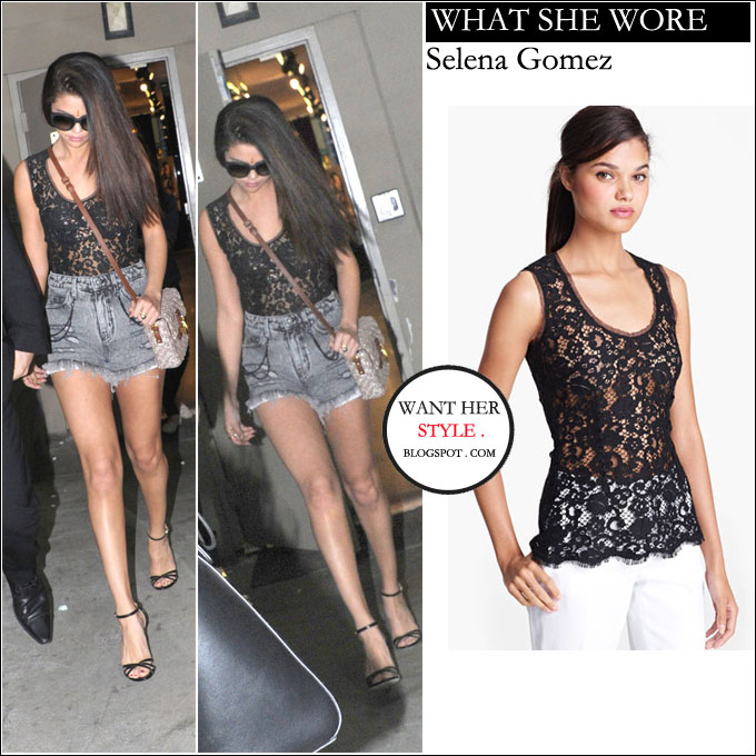 WHAT SHE WORE: Selena Gomez in sheer black lace shopping in Beverly ... WHAT SHE WORE: Selena Gomez in sheer black lace shopping in Beverly ...