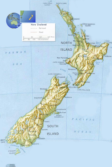 NEW ZEALAND - GEOGRAPHICAL MAPS OF NEW ZEALAND