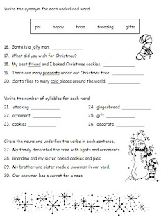 Christmas Freebie - Second Grade Teaching Blog
