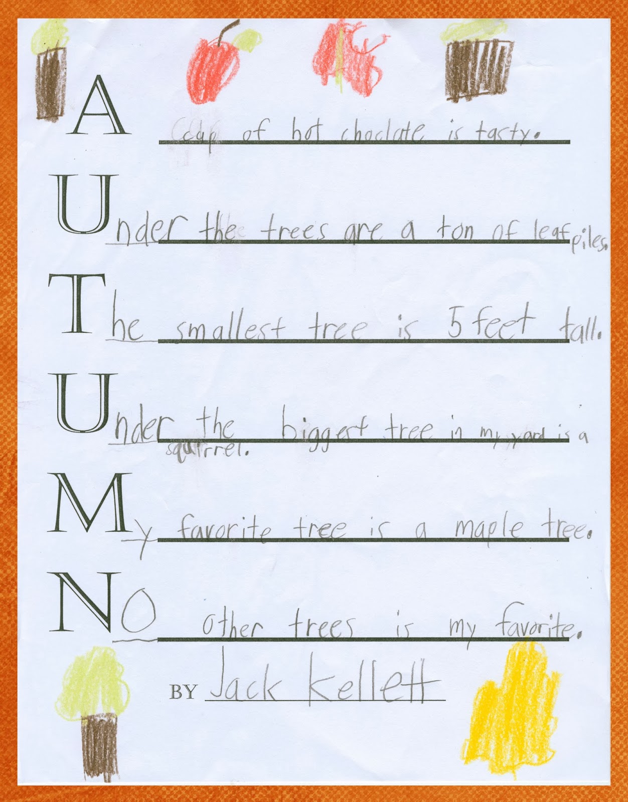 Third Grade Stars: Autumn Acrostic Poems