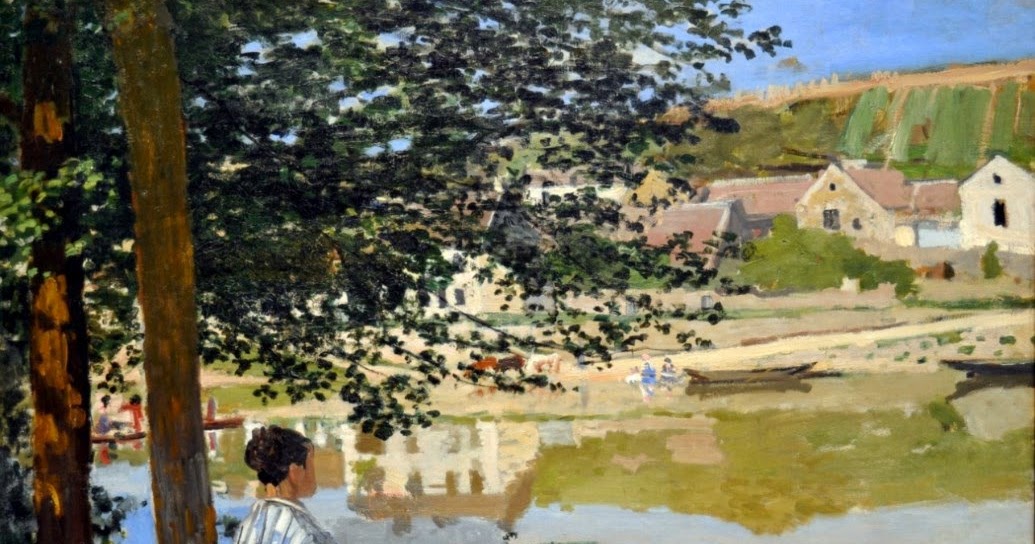 River Scene at Bennecourt 1868 Claude Monet ~ High resolution Art photos museum quality images
