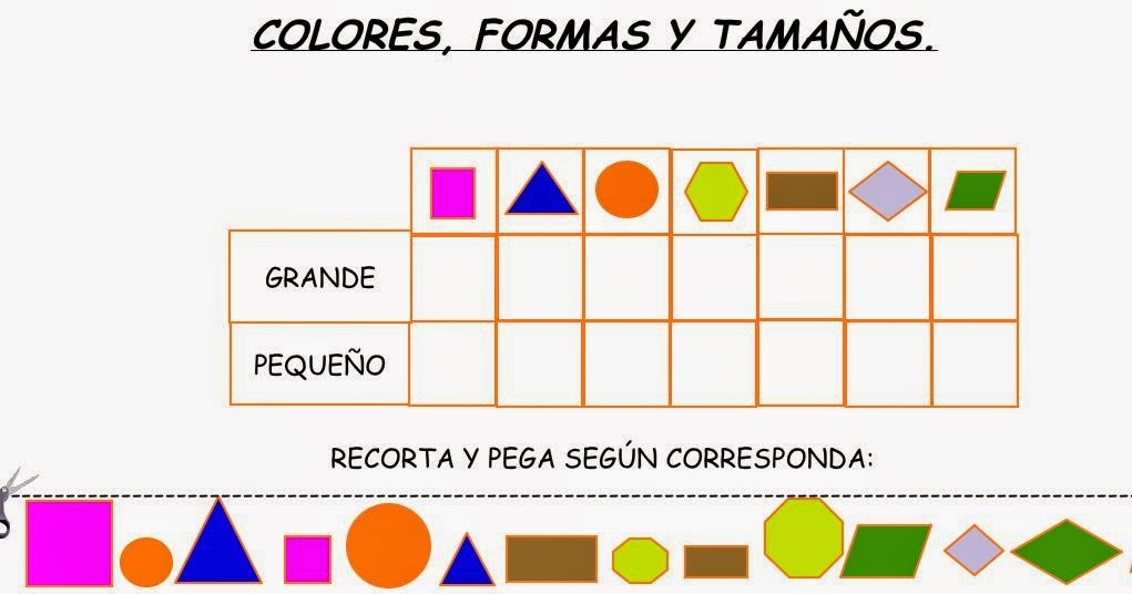 RECURSOS PARA TRABAJAR INFANTIL: Colores, formas, tamaños...