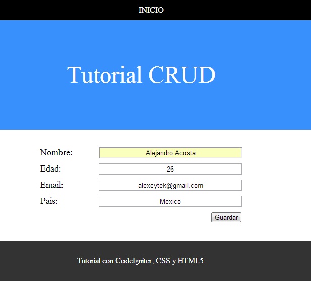 Alex Acosta (@xcytek): Como crear una aplicación CRUD con CodeIgniter ... Alex Acosta (@xcytek): Como crear una aplicación CRUD con CodeIgniter ...