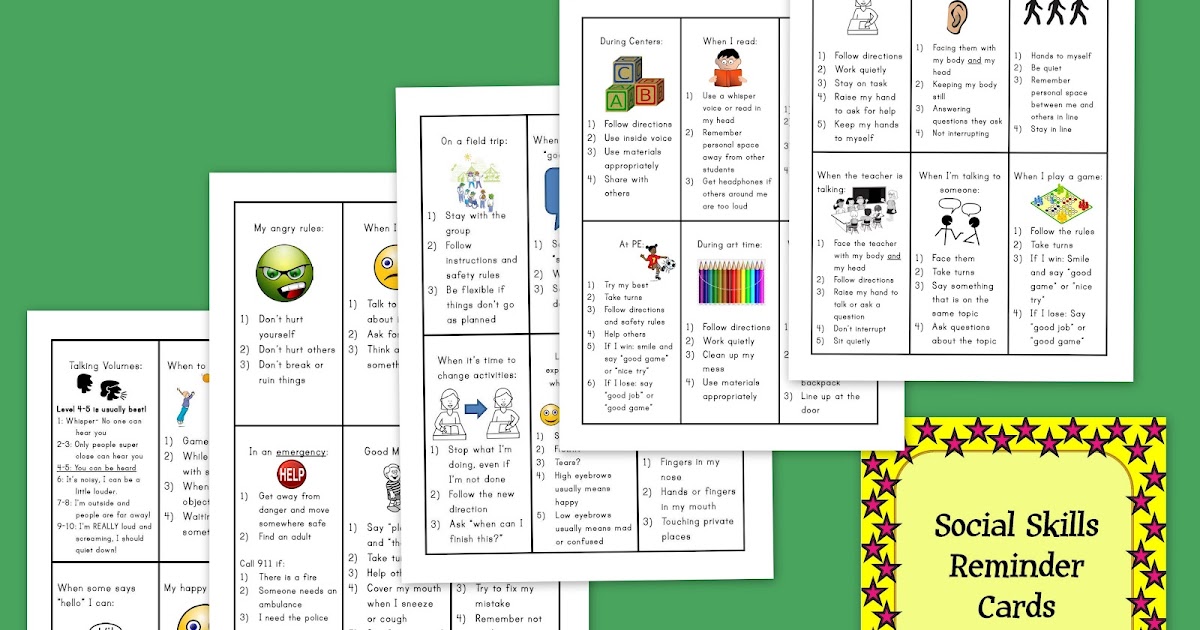 The Lower Elementary Cottage: Social Skills Cards and Behavior Management