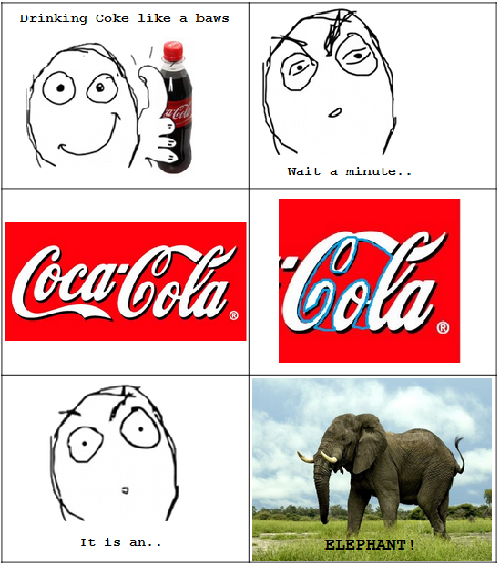 Just For Fun Pic The Hidden Message In Coca Cola Logo Is An Elephant just-for-fun-pic-the-hidden-message-in-coca-cola-logo-is-an-elephant