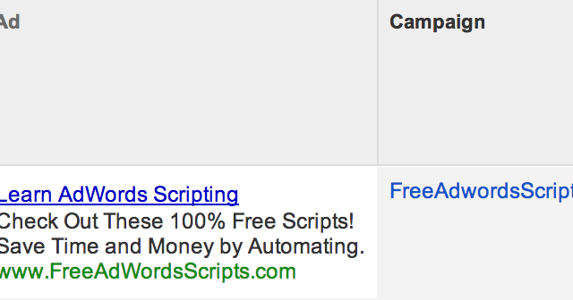 Free AdWords Scripts: Figuring Out When Your Ad, AdGroup, Keyword, or Campaign Was Created