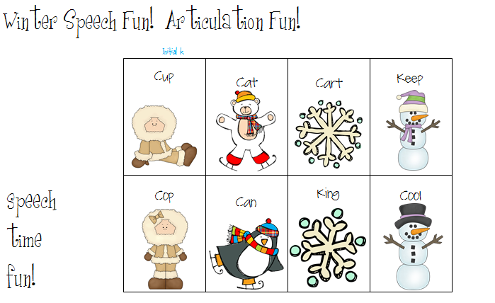 Winter Speech Fun! - Speech Time Fun: Speech and Language Activities