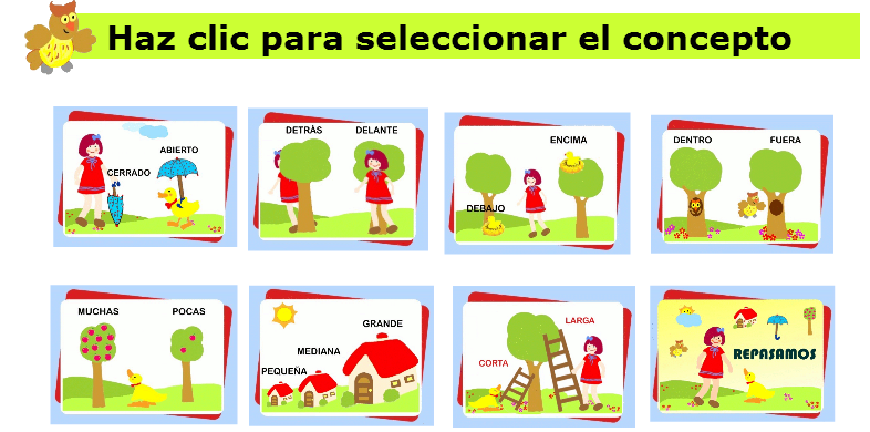Escuela infantil castillo de Blanca: CONCEPTOS ESPACIALES