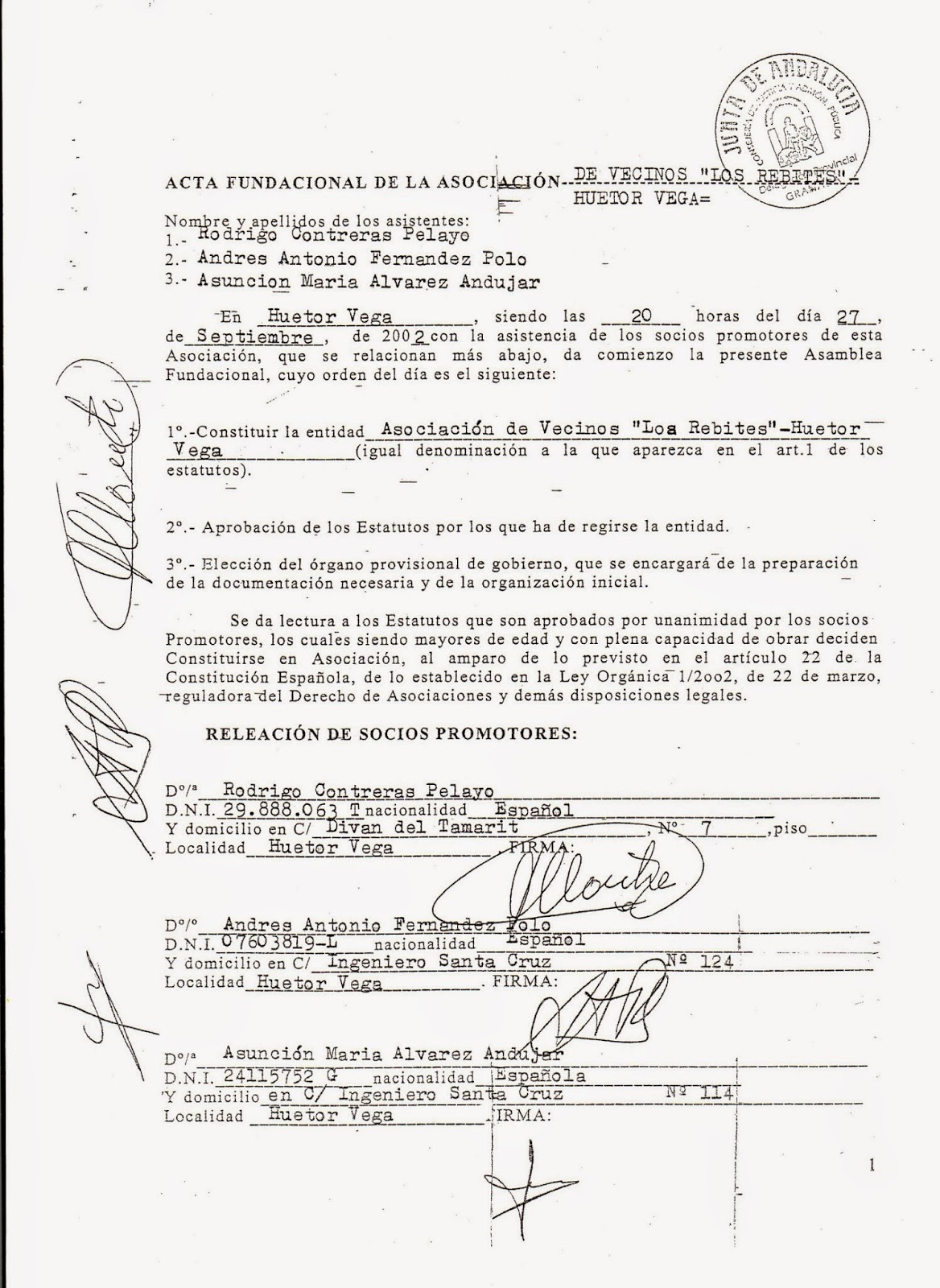 Asociación de Vecinos: Estatutos