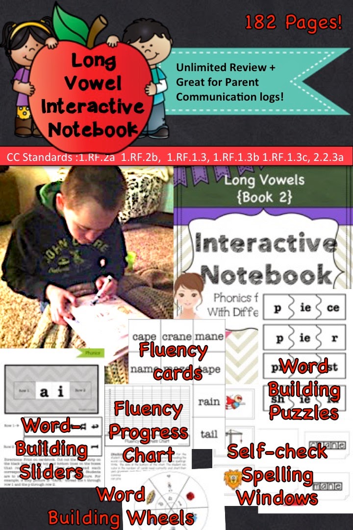 The Best of Teacher Entrepreneurs II: Long Vowel Interactive Notebook