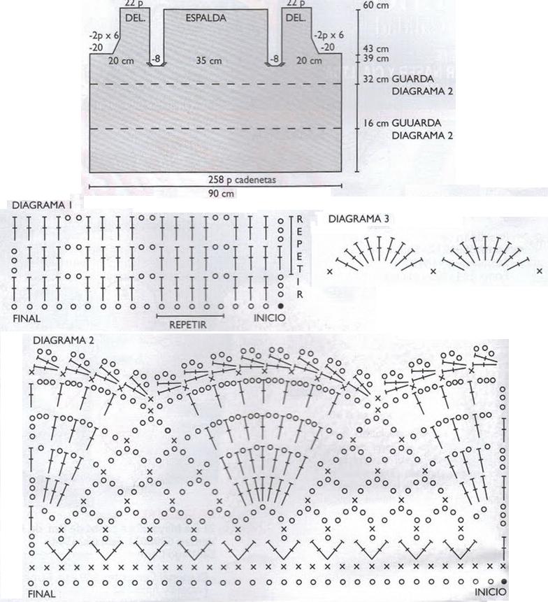 Diagramas de chalecos a crochet - Imagui