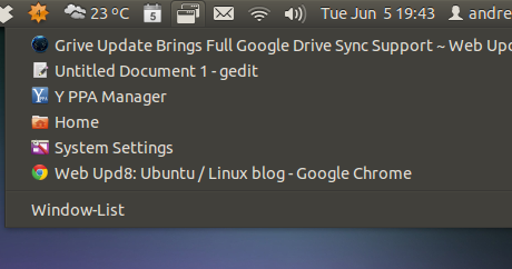 How To Get A List Of Open Windows On The Unity Panel ~ Web Upd8: Ubuntu / Linux blog