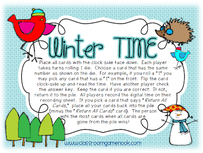Simply Centers: Winter TIME - Center Game Freebie!