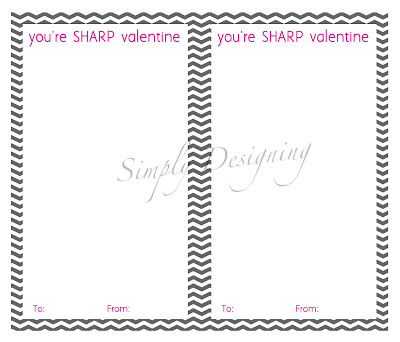 You're SHARP Valentine {Free Printable} | Simply Designing with Ashley