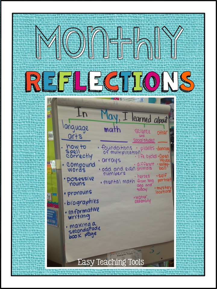 Monthly Reflection Writing - Easy Teaching Tools