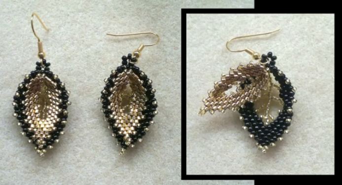 Beaded Russian Leaf Earrings Tutorials / The Beading Gem