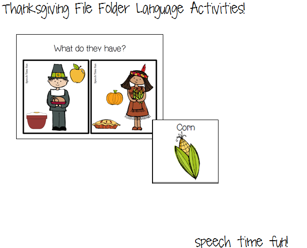 Thanksgiving File Folder Language Activities! - Speech Time Fun: Speech ...