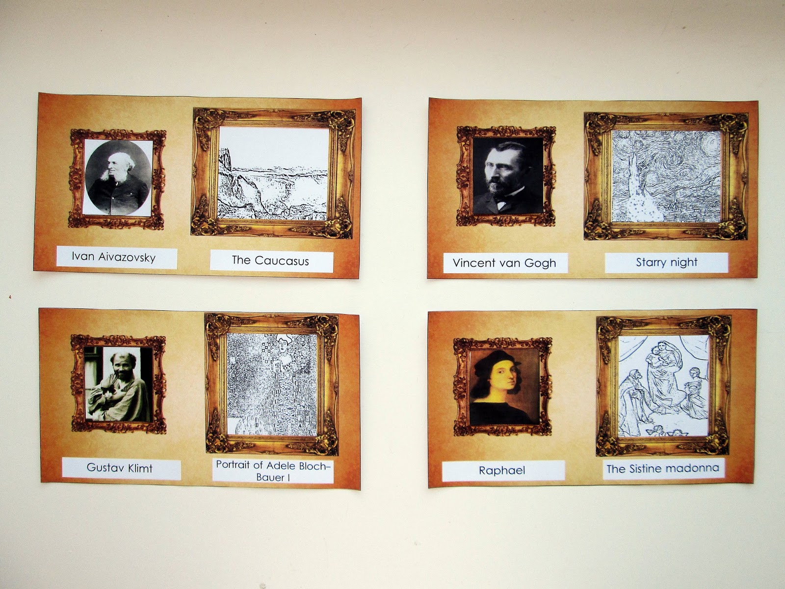 Art Appreciation: Level 6. Matching artist to the painting Montessori ...