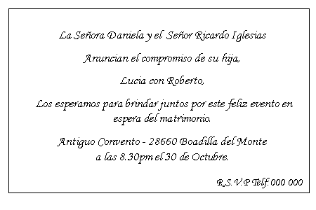 COMO ESCRIBIR UNA INVITACION - Imagui