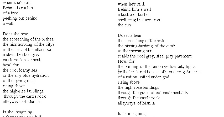 Creative Writer: Two- Voice Poem